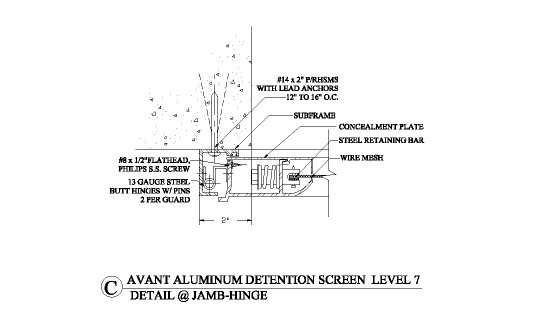 Aluminum Detention Screen Cad