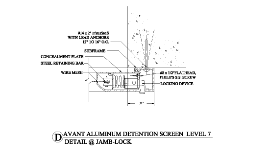 Aluminum Detention Screen Cad